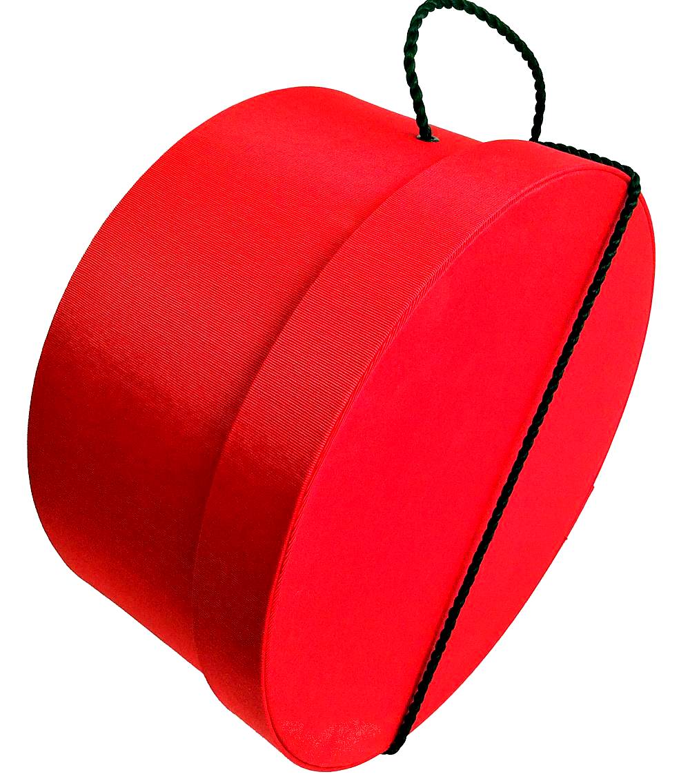 6 Red Deep Rich Red With A Black Cording Handle Sarah s Hat Boxes